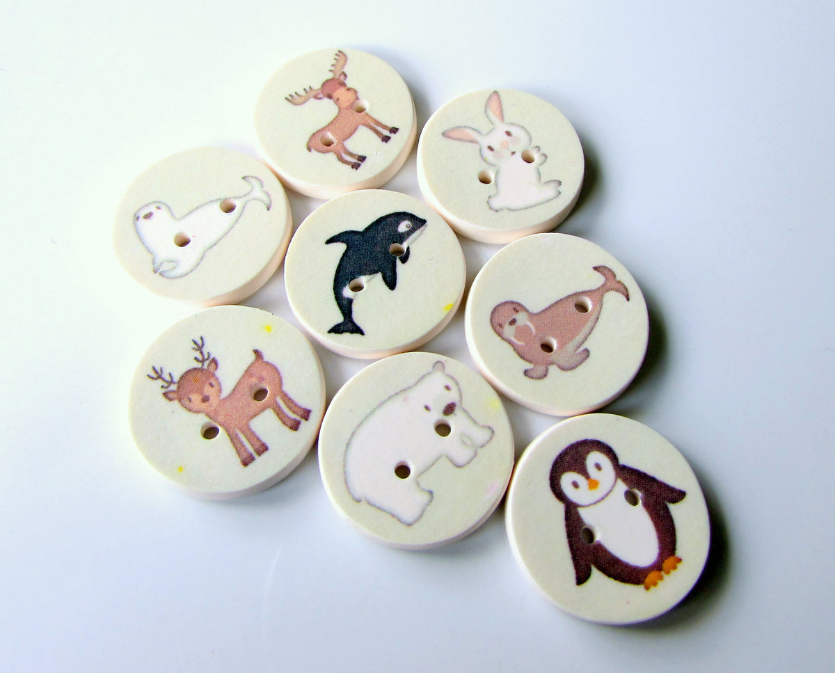 Arctic Animal Buttons – Ginger Mint Collection