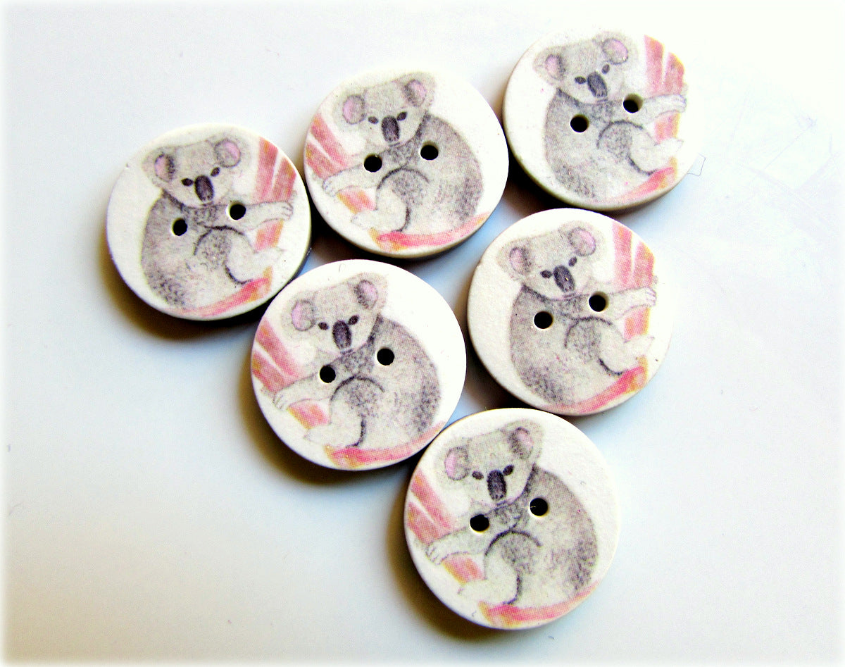 Koala Wombat Kangaroo Australian Animal Buttons – Ginger Mint Collection