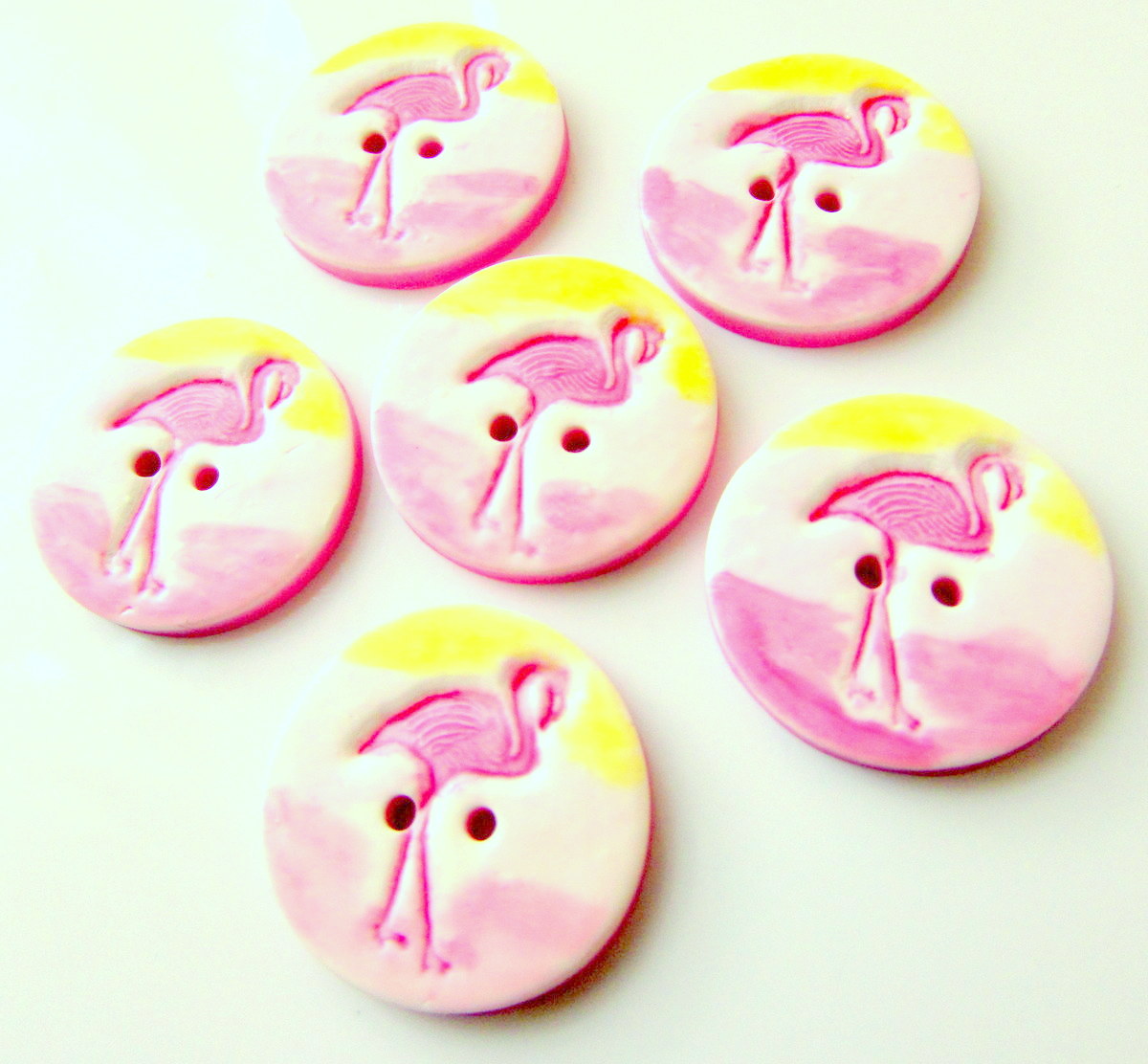 Pink Flamingo Buttons – Ginger Mint Collection